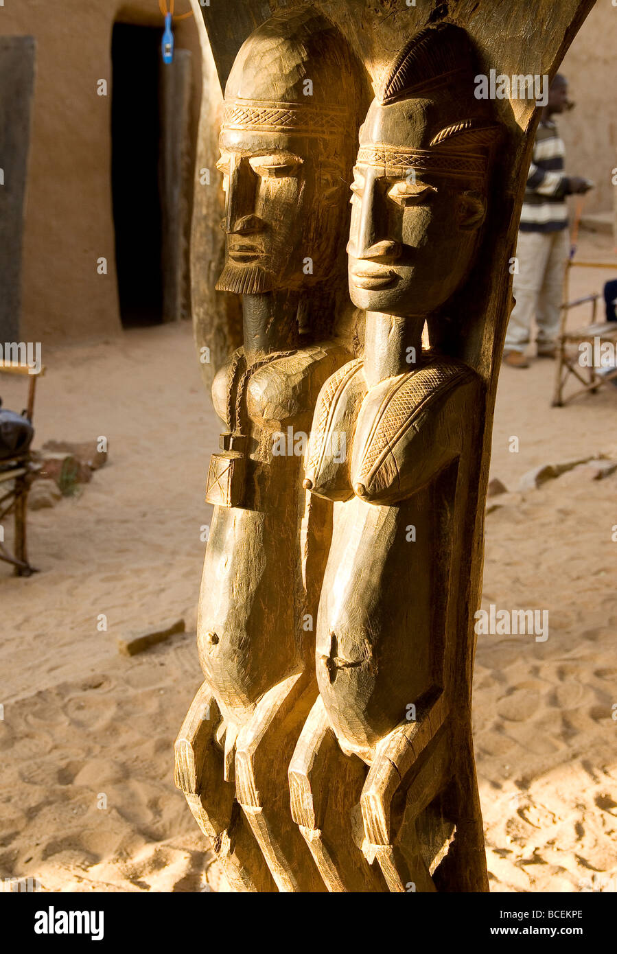 Mali. Sahel. Pole of the Toguna (House of the word).Cliffs of ...