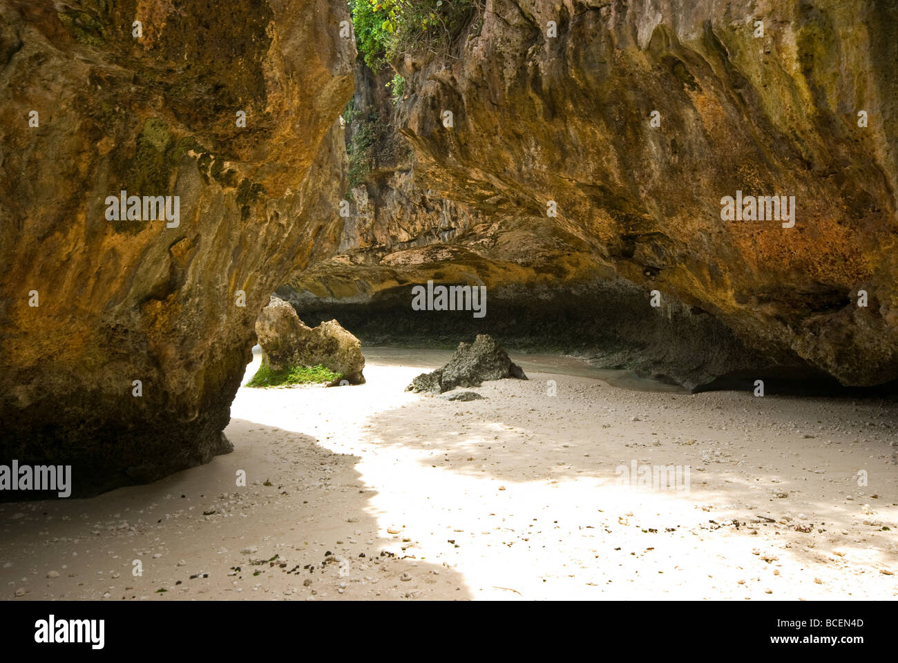 The famed cave at Uluwatu is the only way in or out of the surf mecca ...