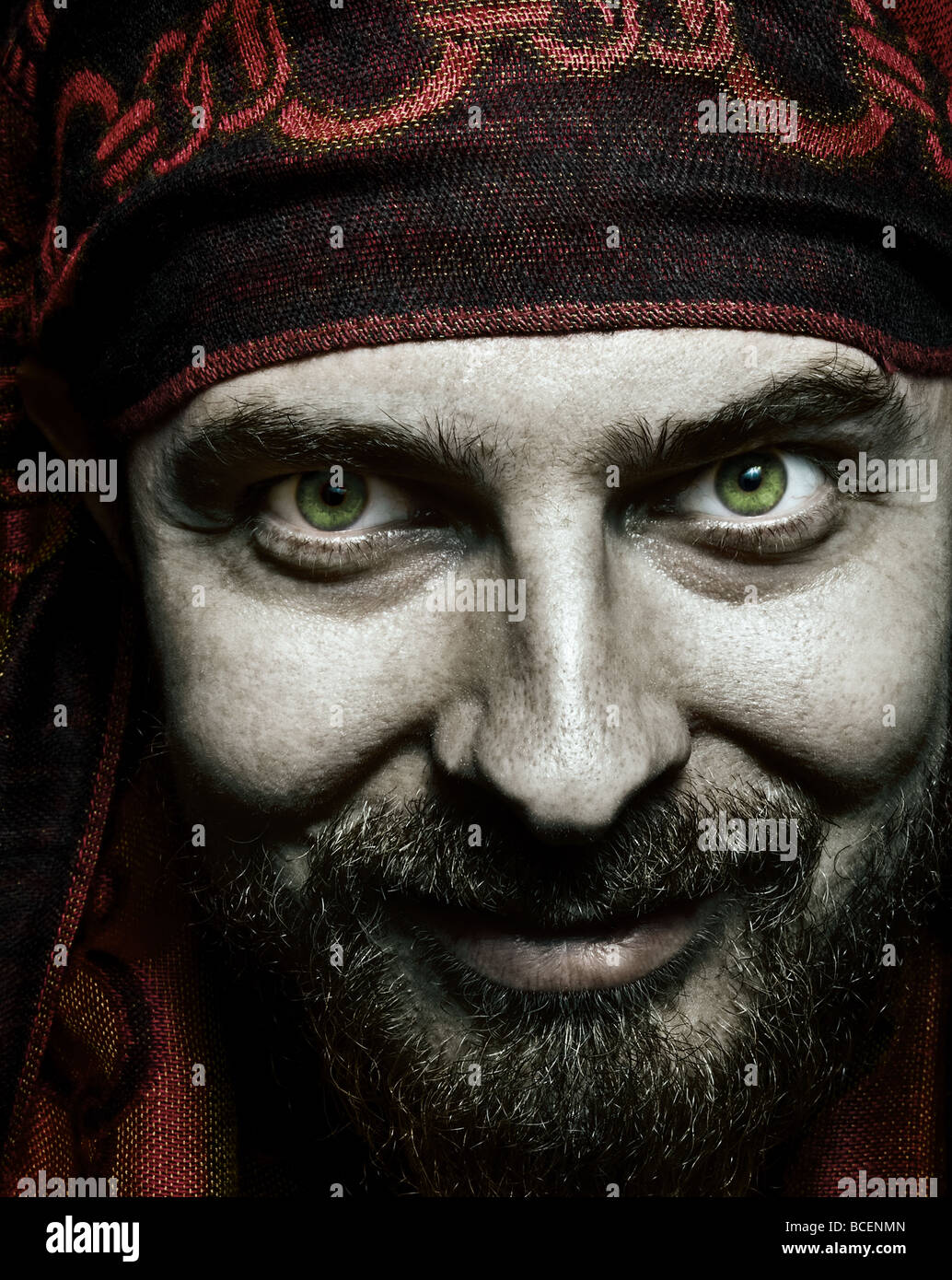 Close up portrait of funny bizzare spooky man Stock Photo - Alamy