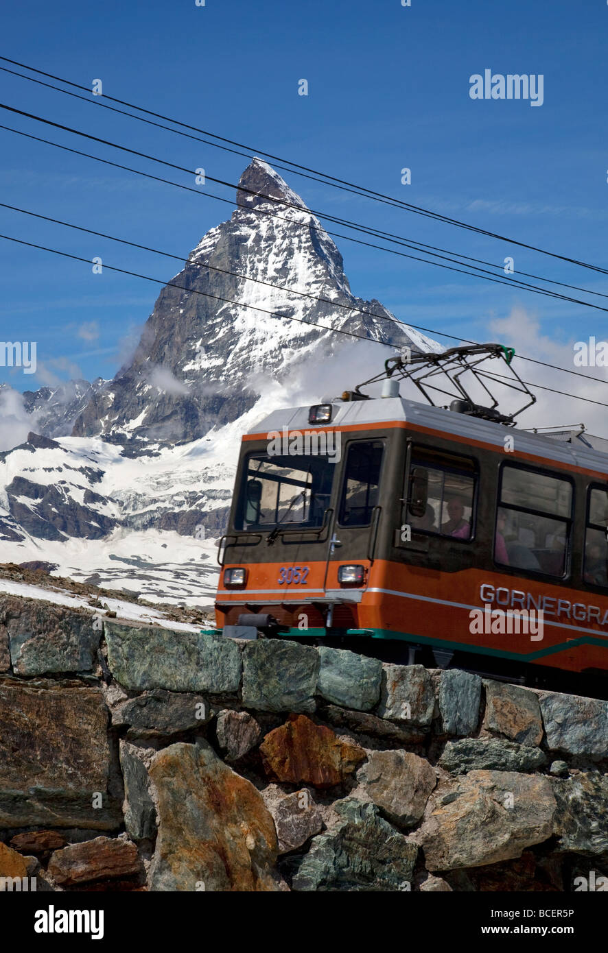 View Matterhorn mountain with the famous Gornergrat Bahn Matterhorn ...