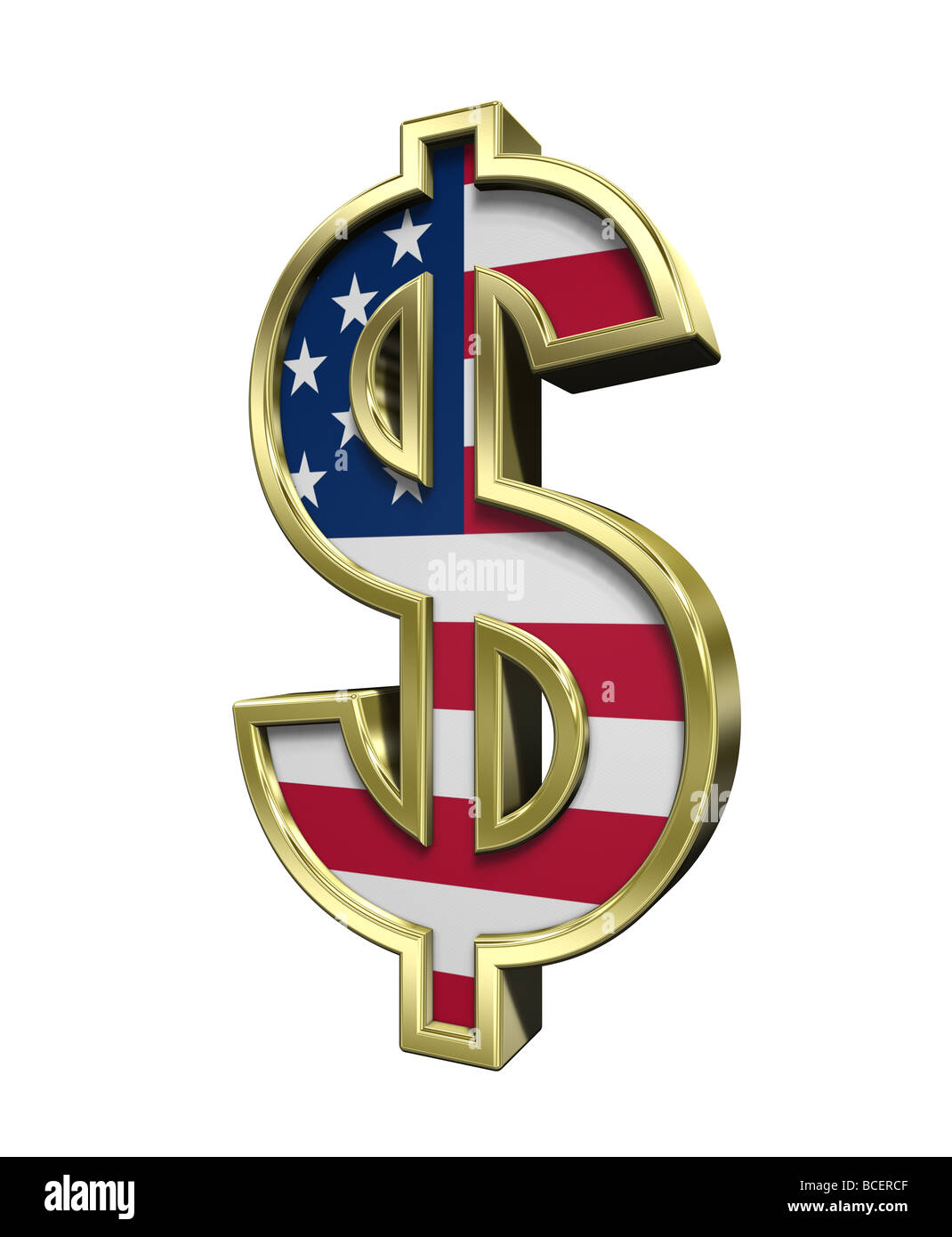 Gold dollar sign isolated on white Stock Photo - Alamy