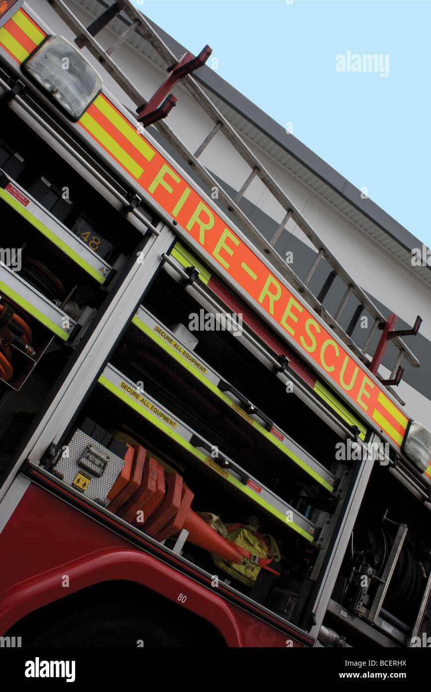 Equipment inside a fire engine Stock Photo - Alamy