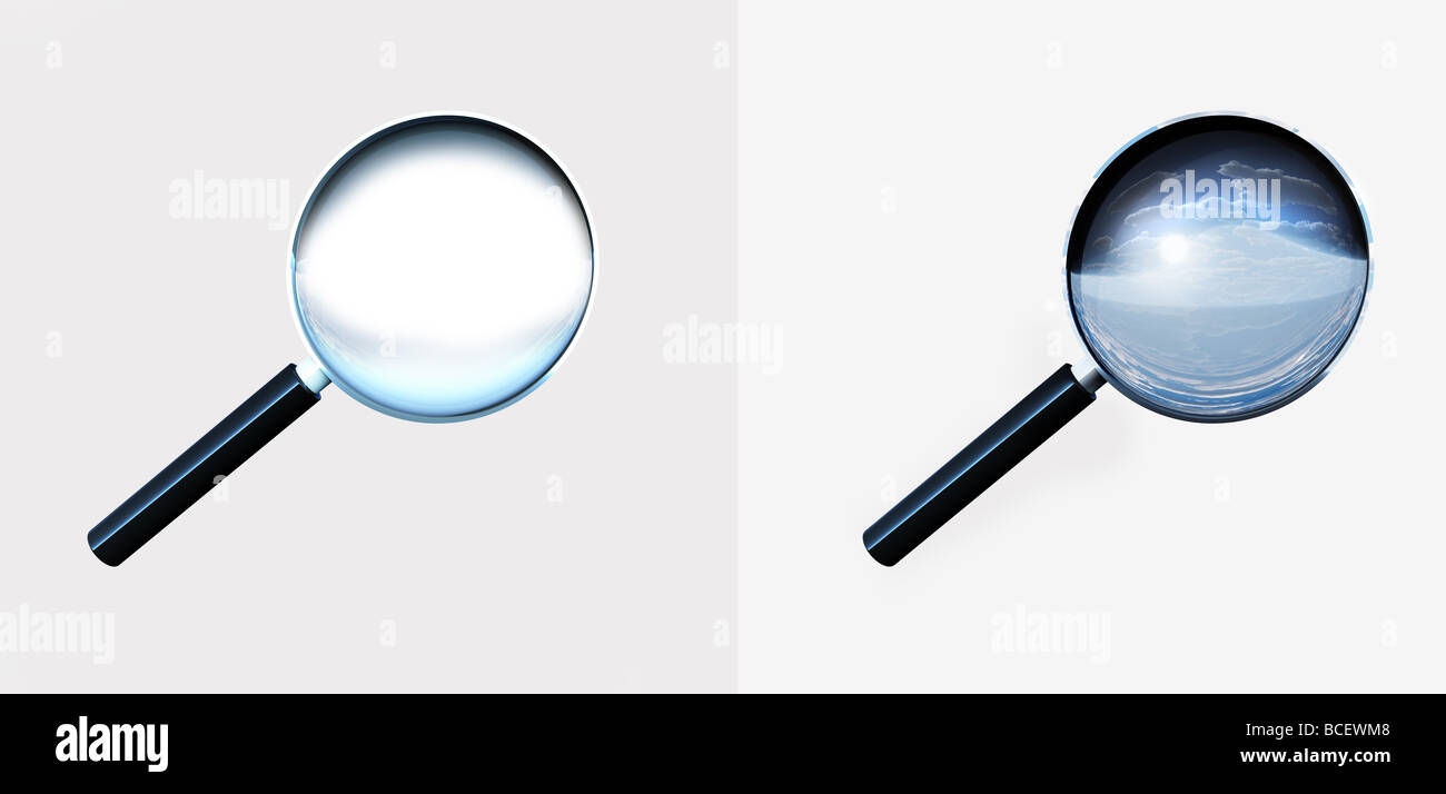 2 isolated magnifying glasses Stock Photo - Alamy