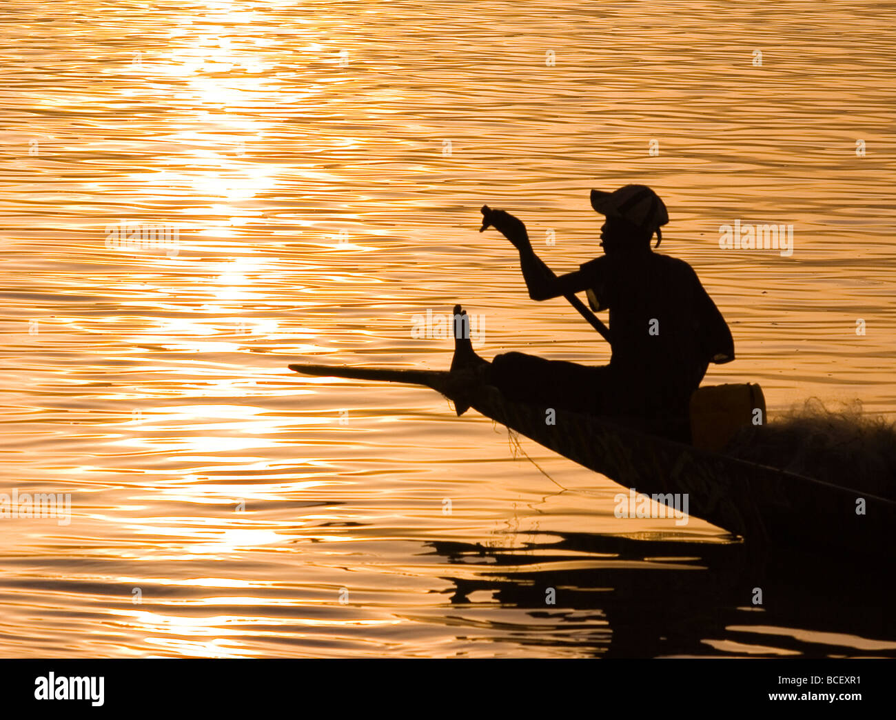 Mali. Sahel. Niger River. Port of Moptí. Traditionals boats. Transport ...