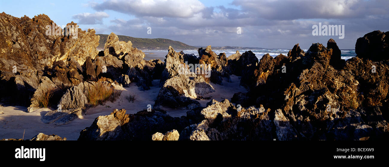 Razor sharp rocks greet the Southern Ocean where it smashes the coast ...