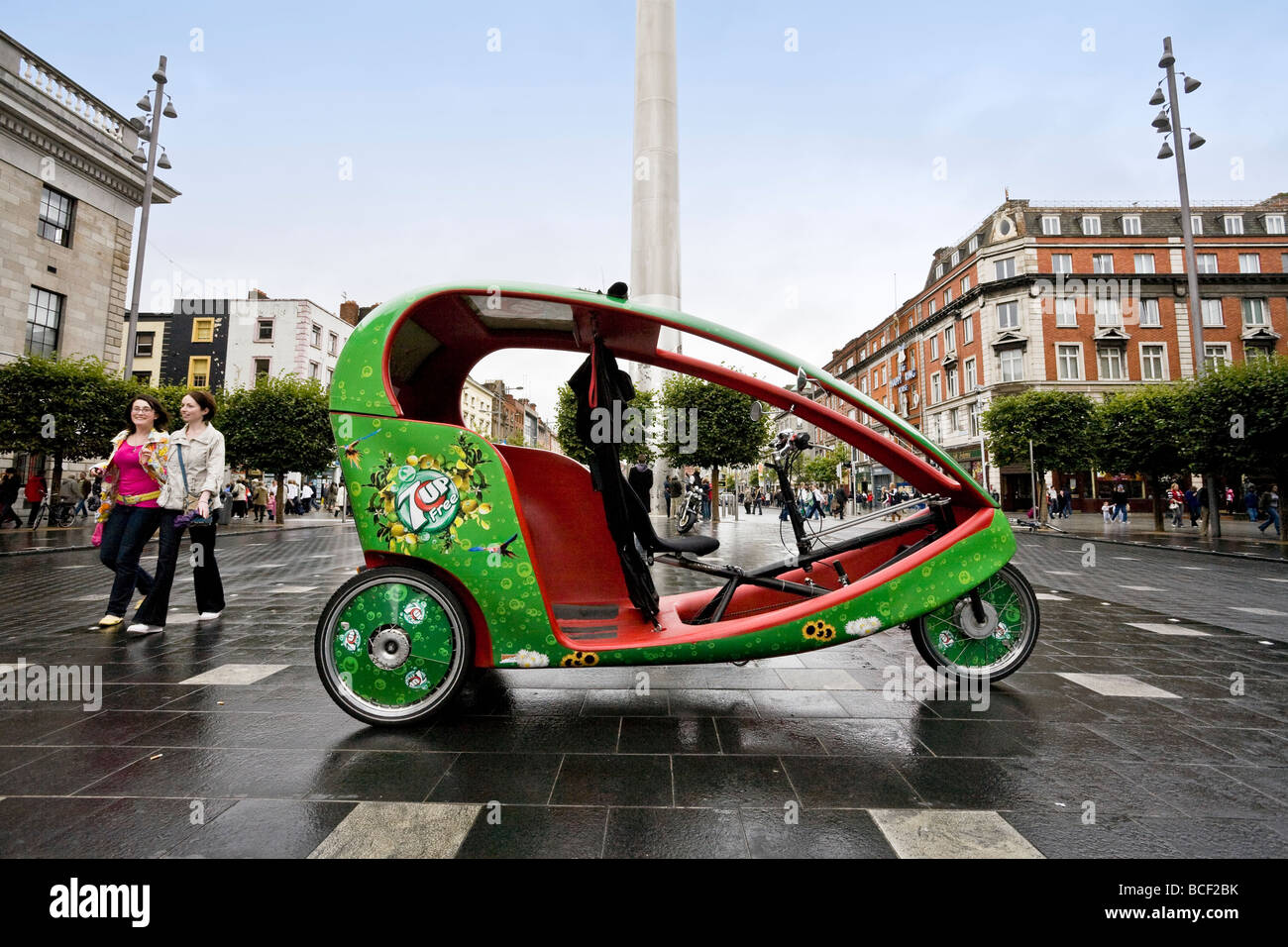 Irish 3-wheeled taxi, O'Connell Street, Dublin, Republic of Ireland ...