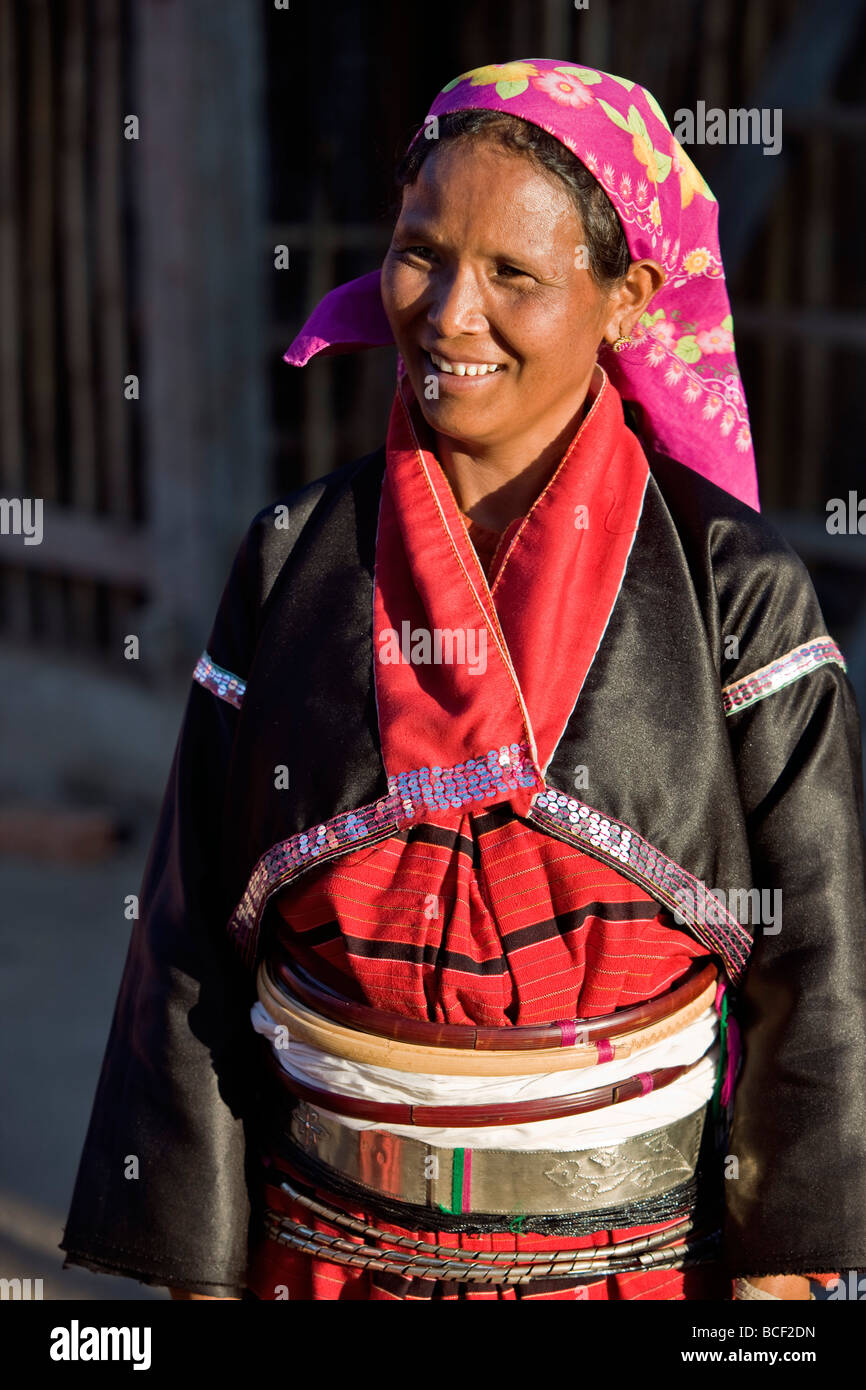 Myanmar. Burma. Wanpauk village. A Palaung woman of the Tibetan-Myanmar ...