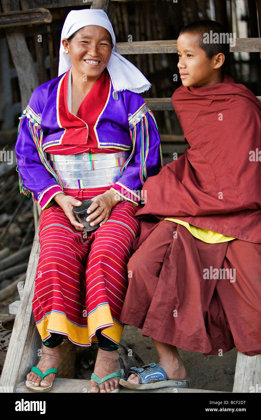Myanmar. Burma. Wanpauk village. A Palaung woman of the Tibetan-Myanmar ...