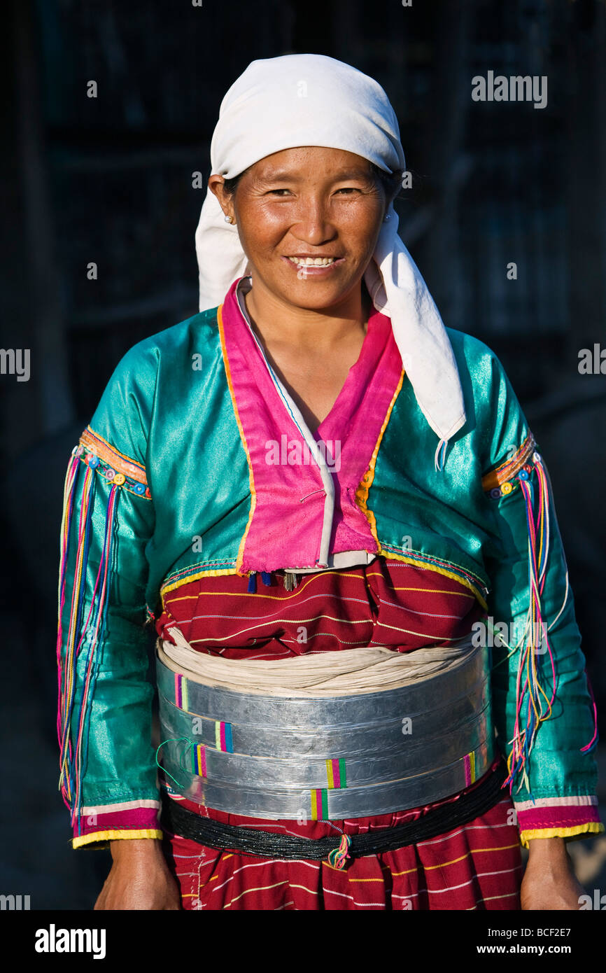Myanmar. Burma. Wanpauk village. A Palaung woman of the Tibetan-Myanmar ...