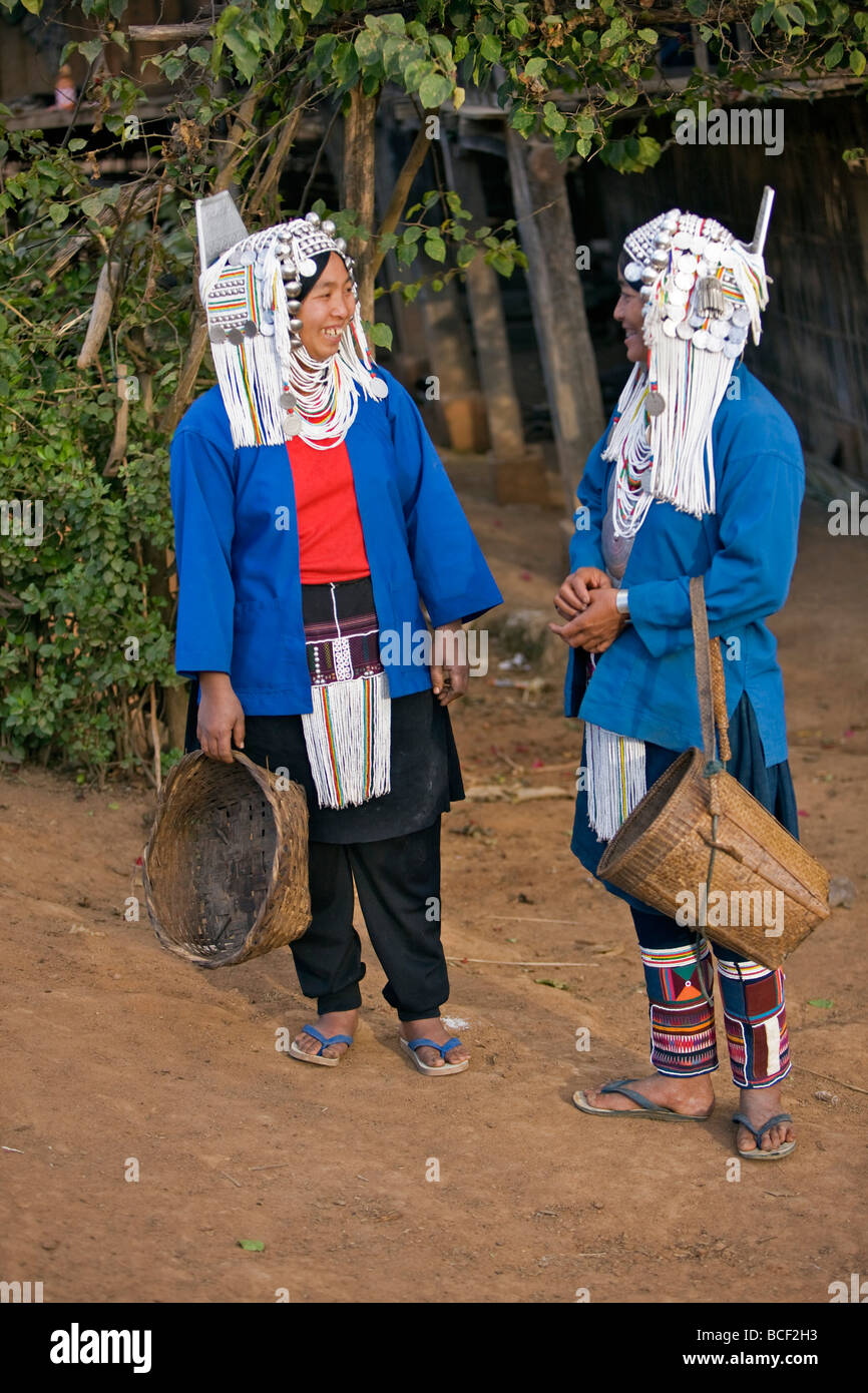 Woman the akha tribe in traditional dress hi-res stock photography and ...