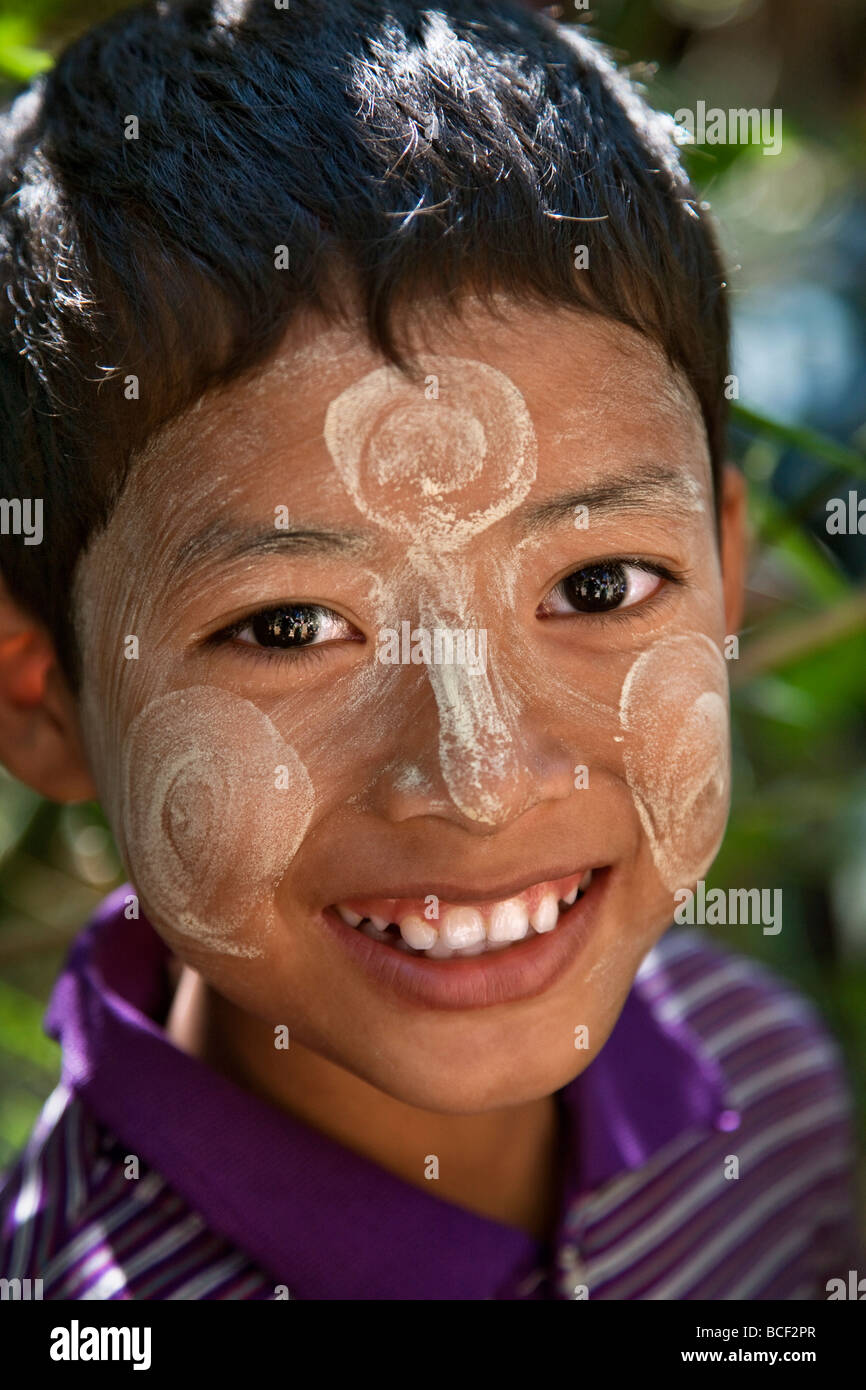 Myanmar, Burma, Kaladan River. A boy of the Rakhine ethnic group ...