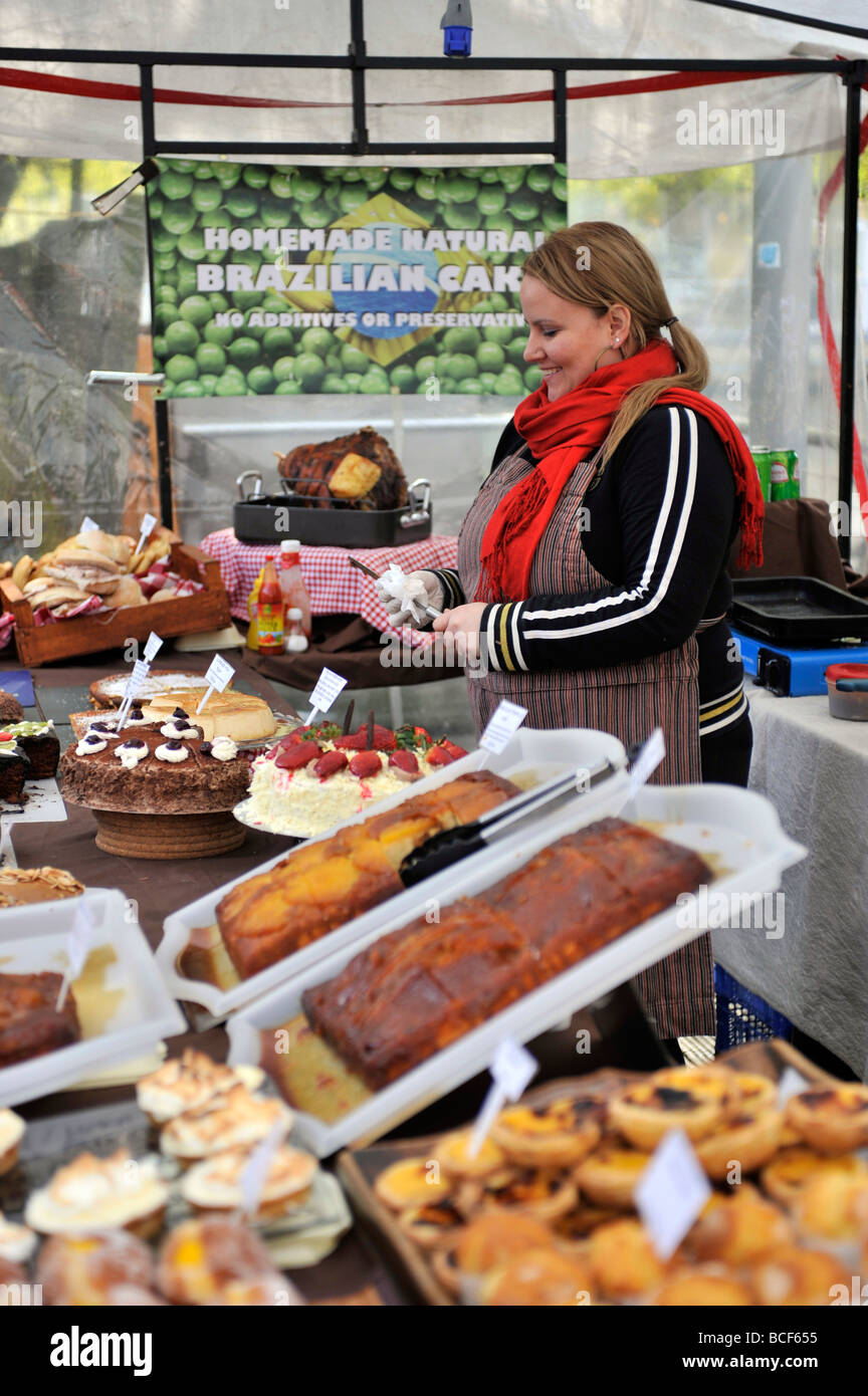 food stall at camden market london england Stock Photo - Alamy
