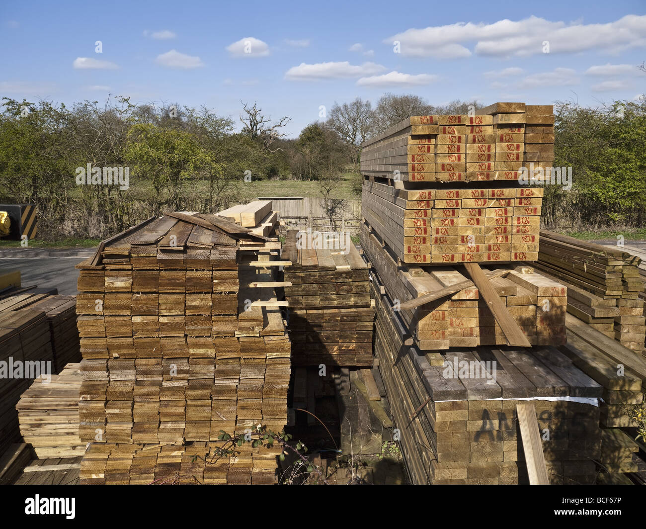 Stacked wood, timber yard hi-res stock photography and images - Alamy