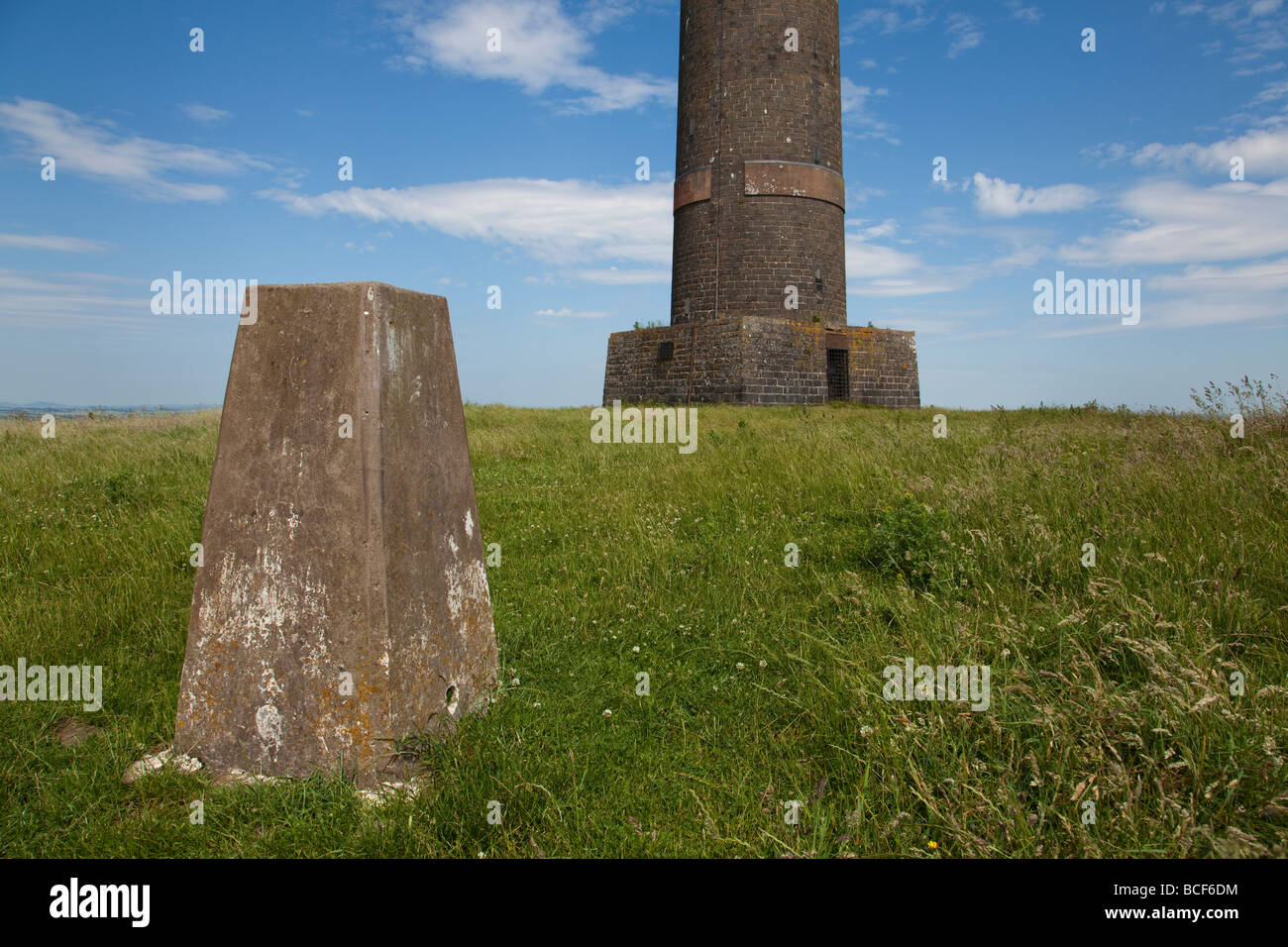 Trig point at the Waterloo Monument Stock Photo - Alamy
