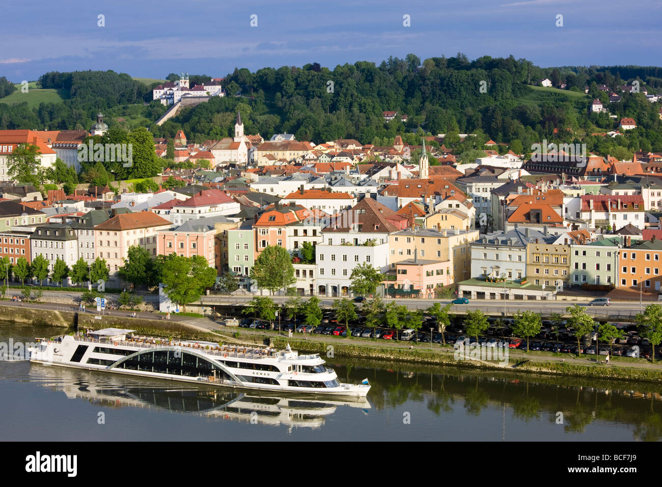 Germany, Bayern/Bavaria, Passau, Cruise ship on Danube River Stock ...
