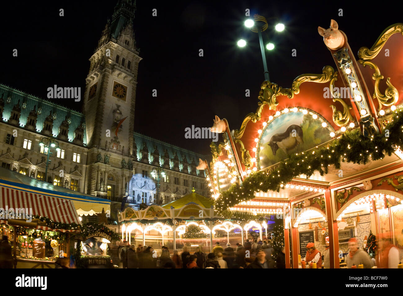 Christmas Market, Rathaus, Hamburg, State of Hamburg, Germany Stock ...