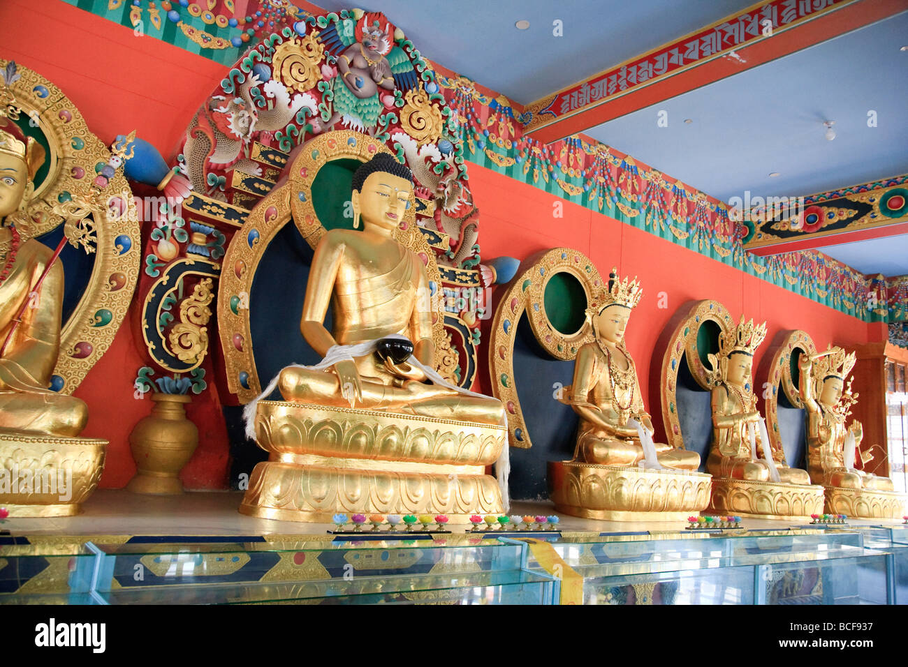 Kushalnagar Temple (Tibetan settlement), Karnataka, India Stock Photo ...