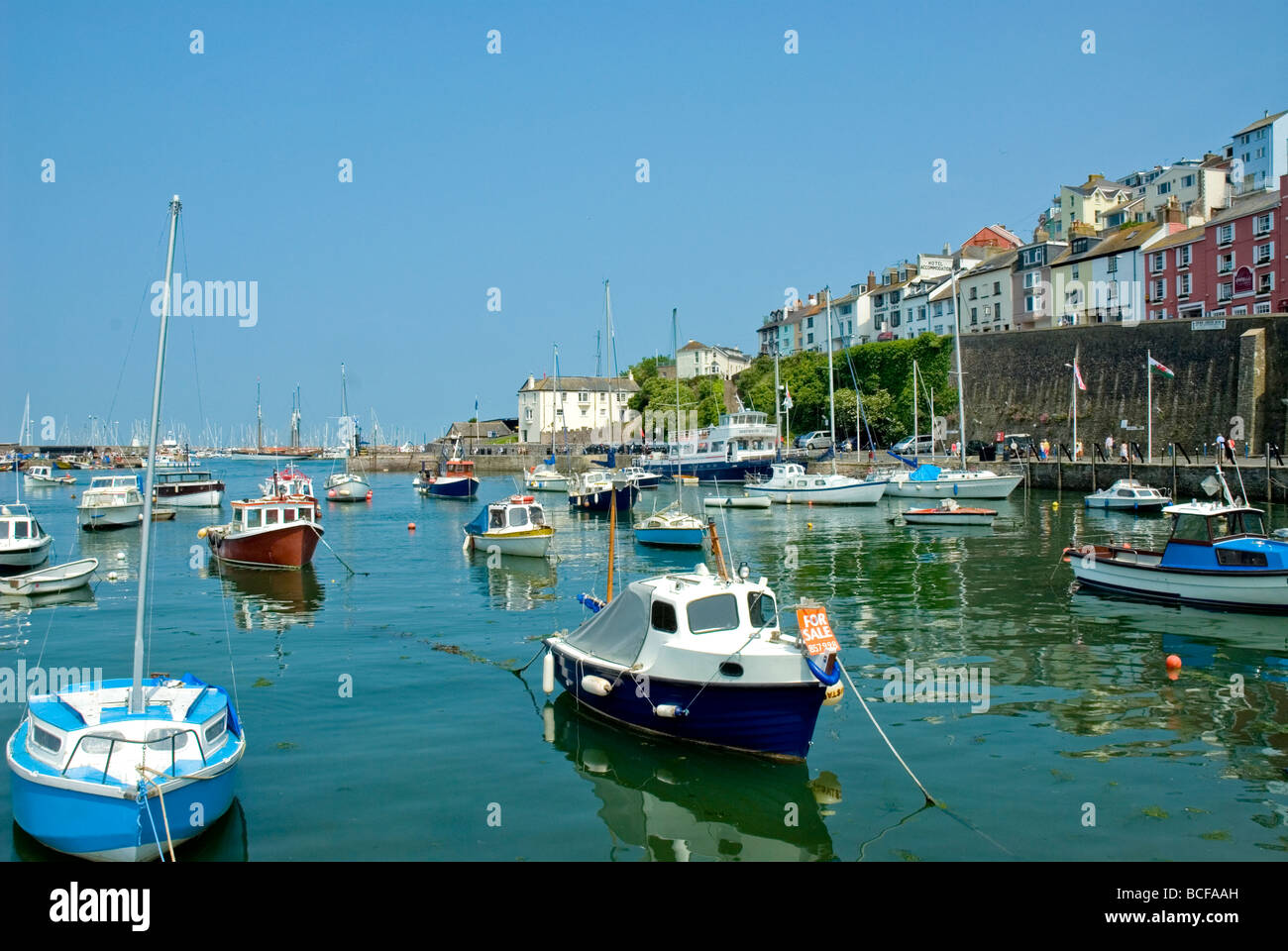 Boats at Brixham Harbour Devon Stock Photo - Alamy