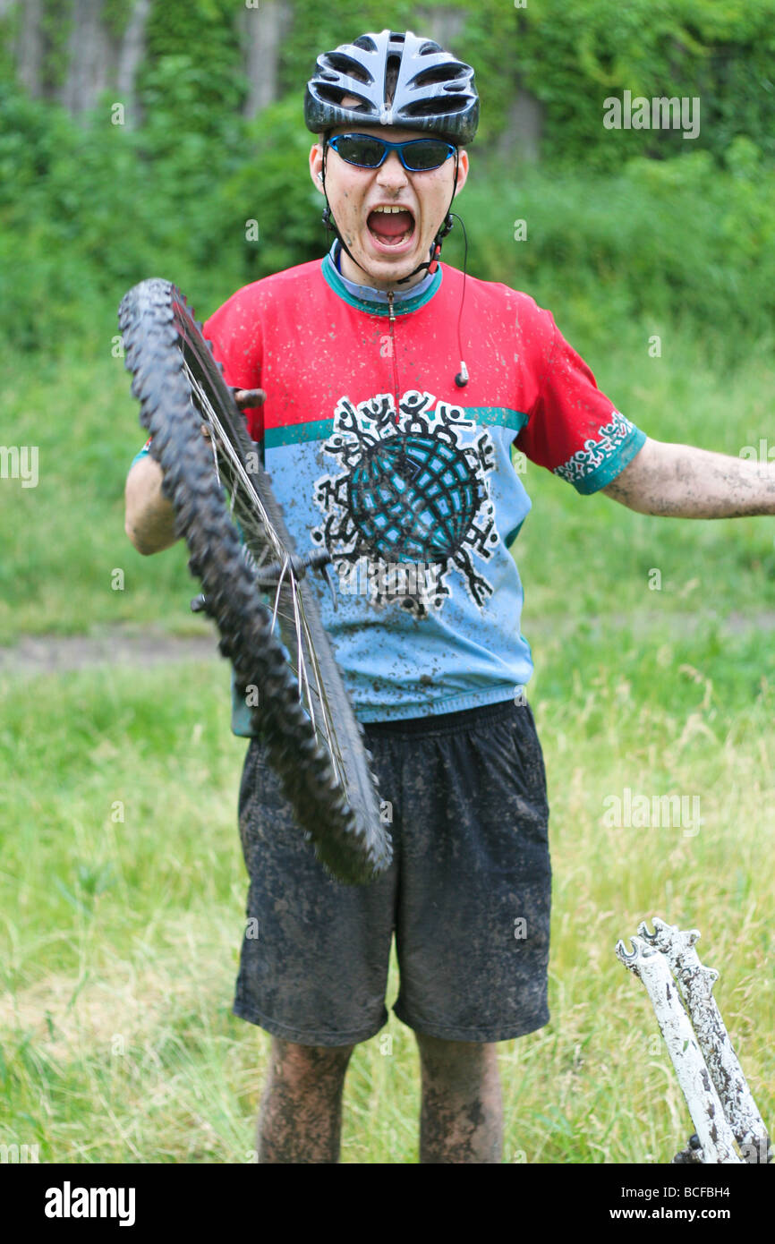 mountain bike racer Stock Photo - Alamy