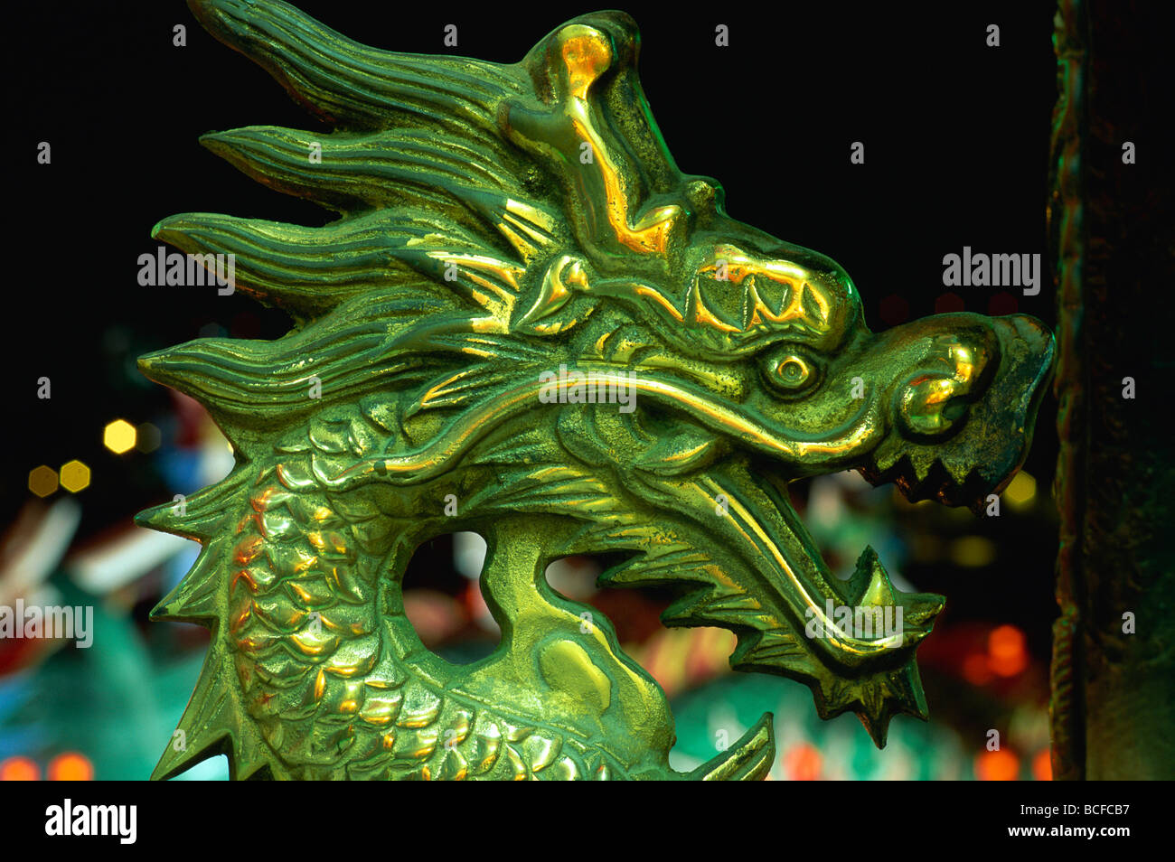 Taiwan Kaohsiung Lotus Lake Dragon Statue at Chi ming tang Temple Stock ...