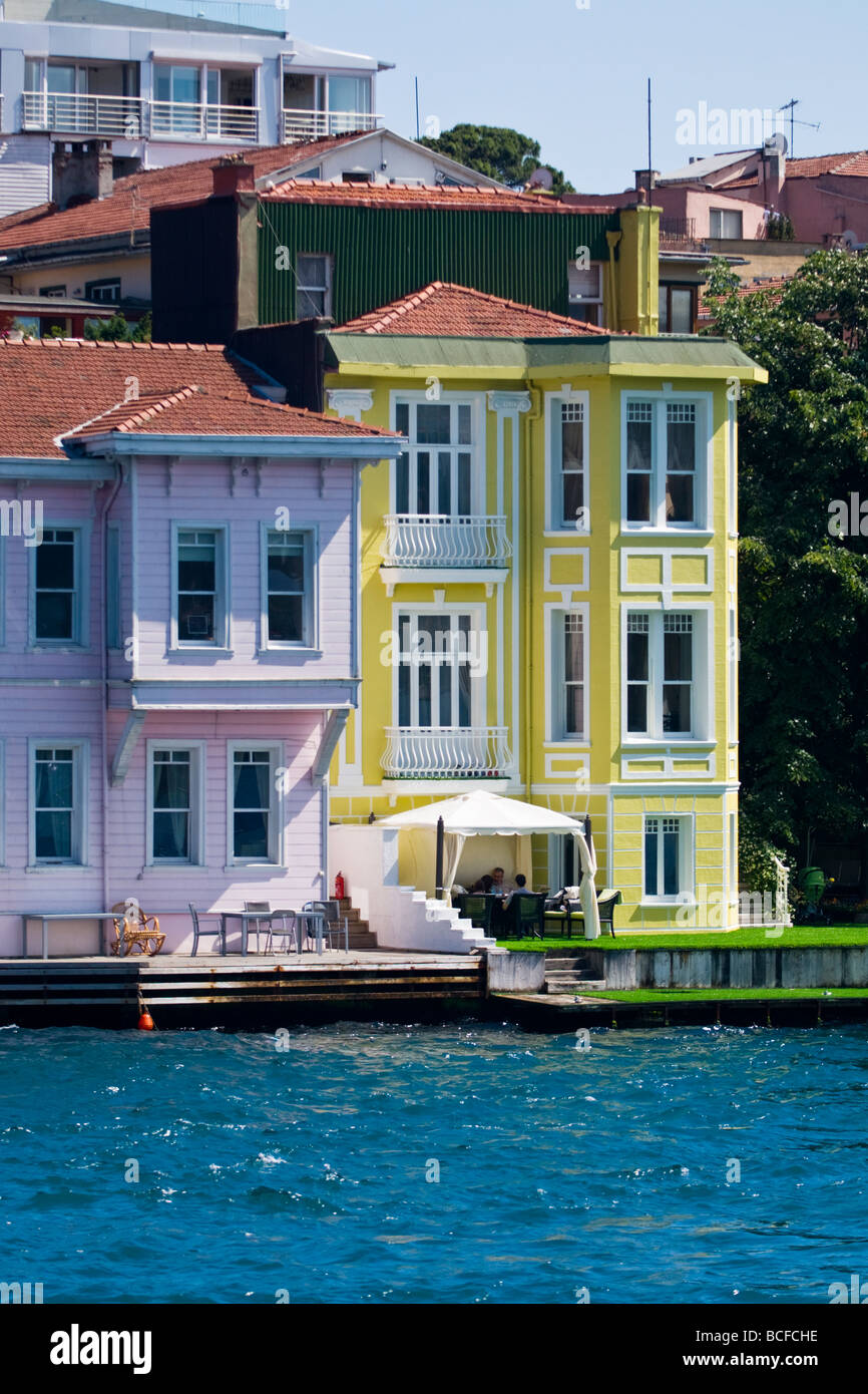 Turkey , Istanbul , Bosphorous or Bogazi , Kuzguncuk , typical ...