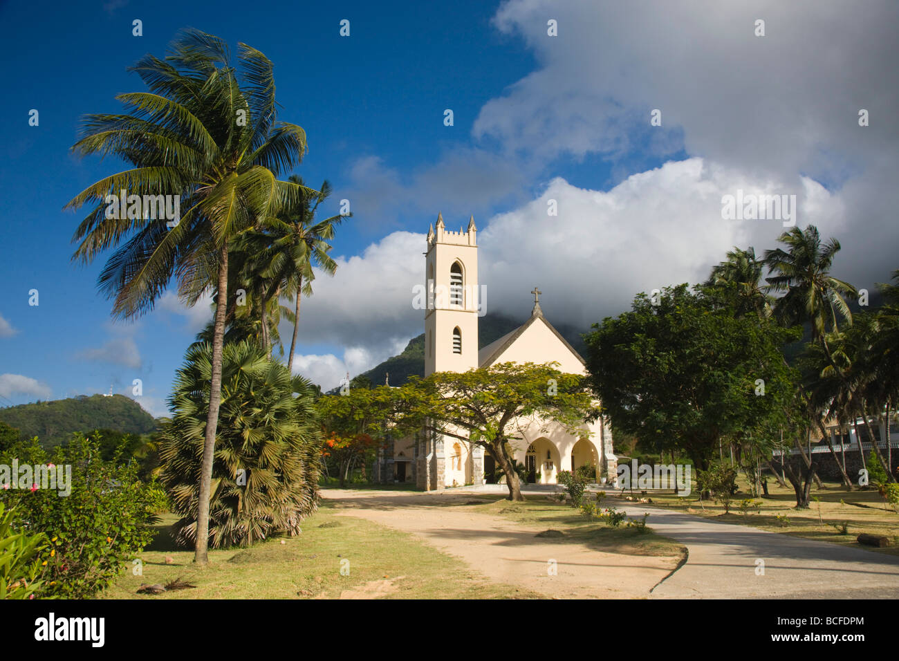 Seychelles, Mahe Island, Bel Ombre, town church Stock Photo - Alamy