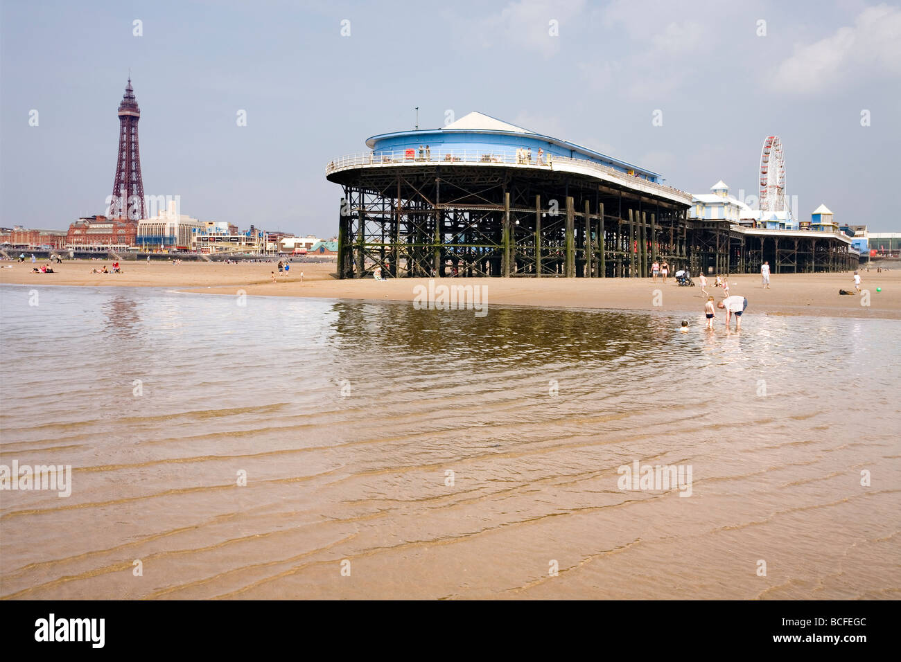 Blackpool Central Pier and Tower Stock Photo - Alamy