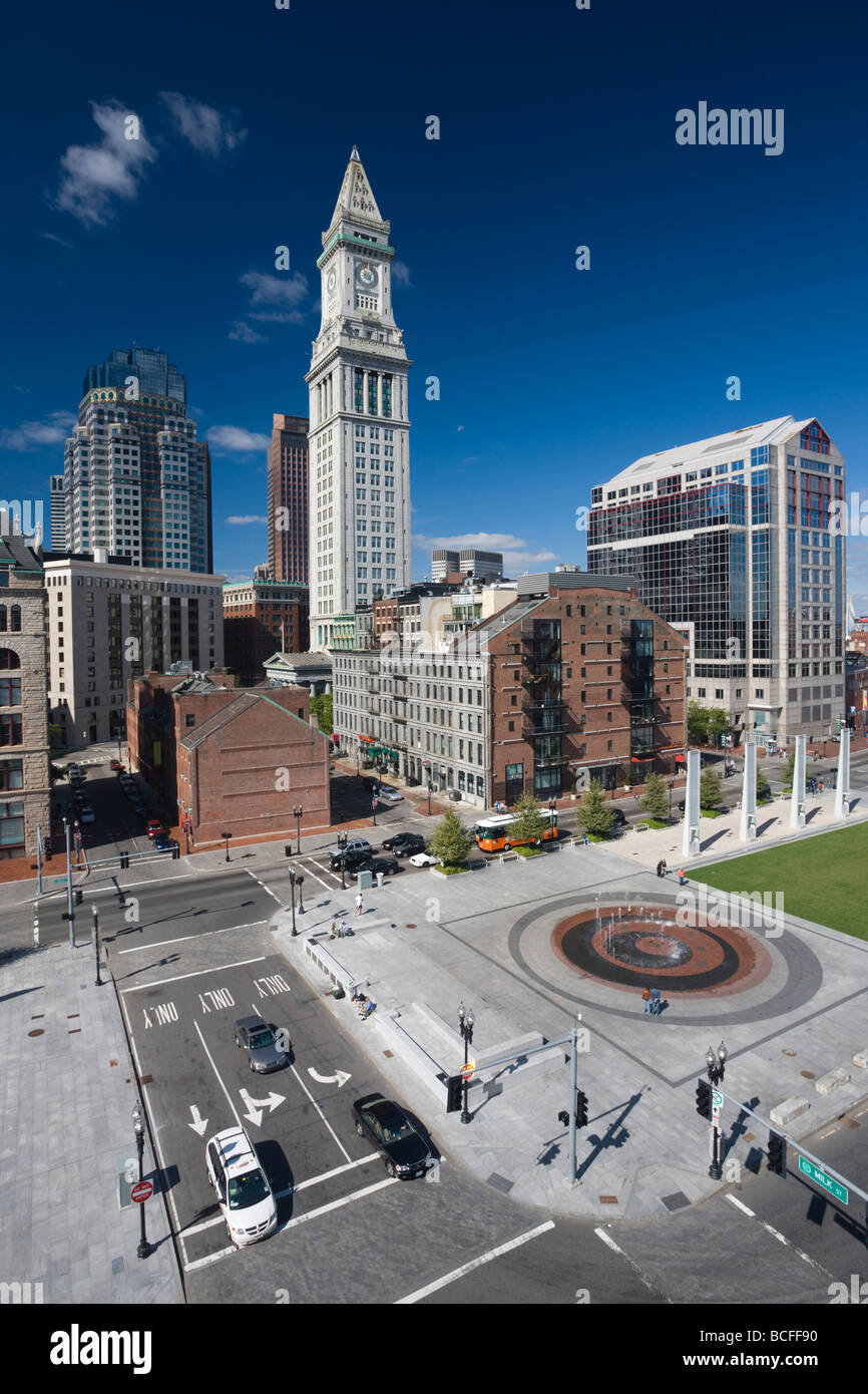 USA, Massachusetts, Boston, Atlantic Avenue Greenway and Customs ...