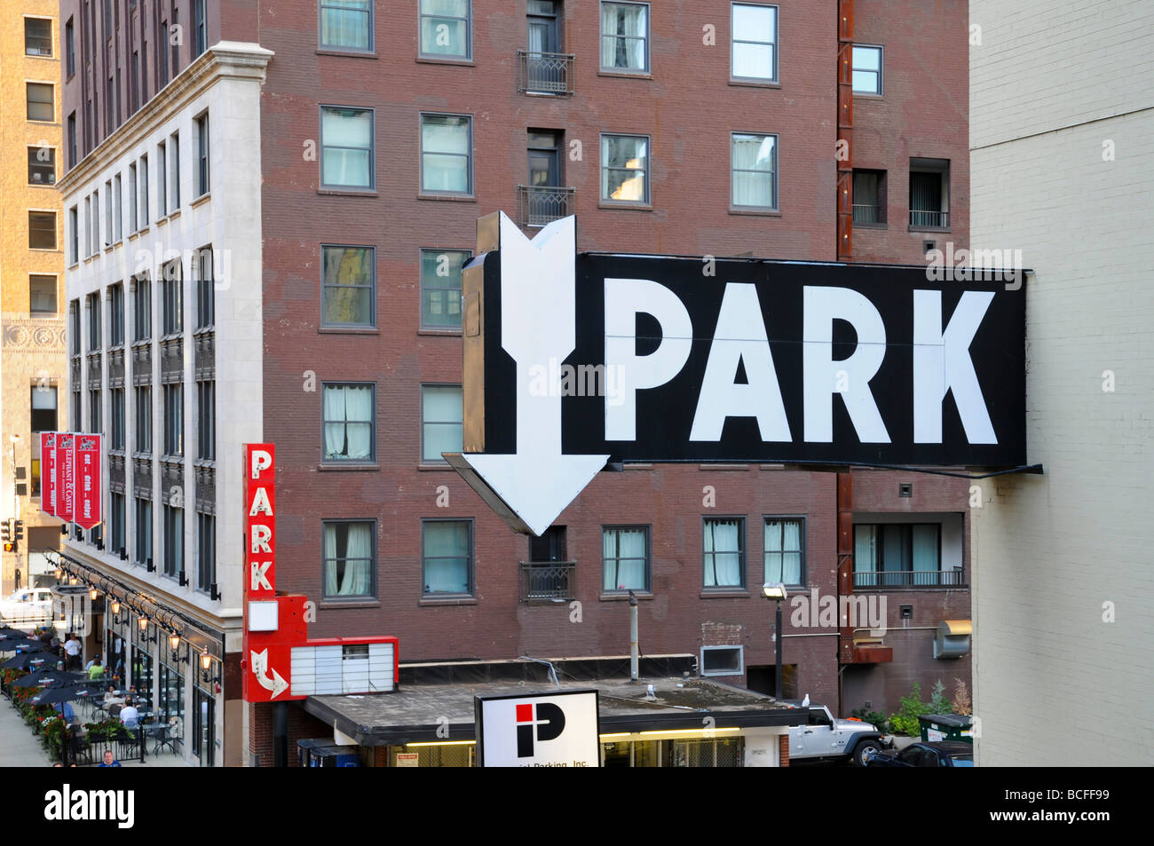 Park Sign, The Loop, Chicago, Illinois, USA Stock Photo - Alamy