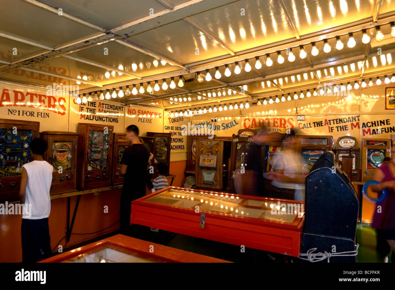 Inside the arcade at Carter's steam Fair. Seen here at Priory Park ...
