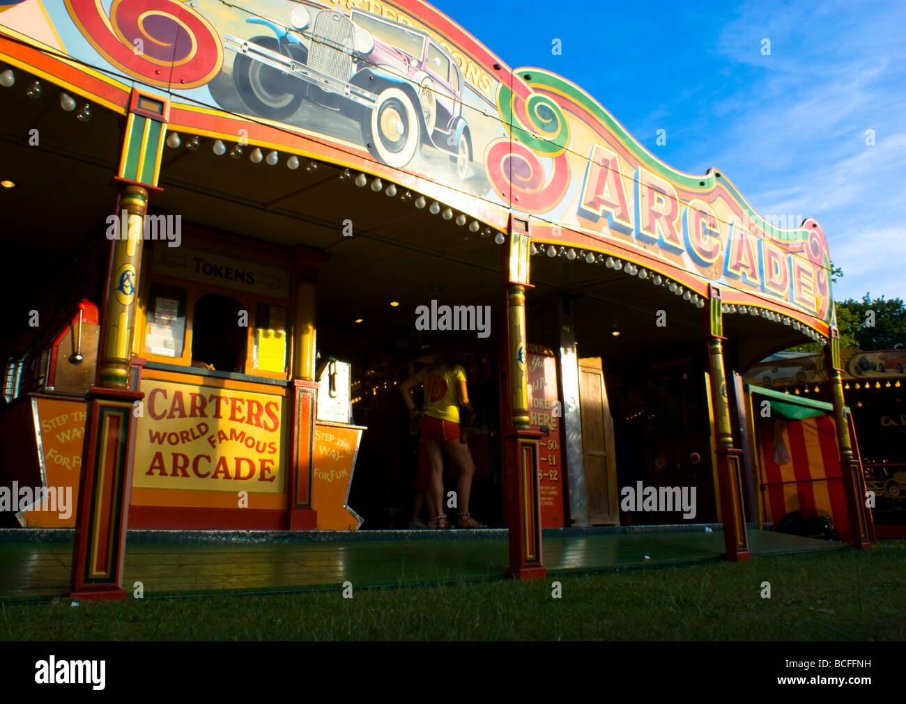 Entrance to the arcade at Carter's steam Fair. Seen here at Priory Park ...