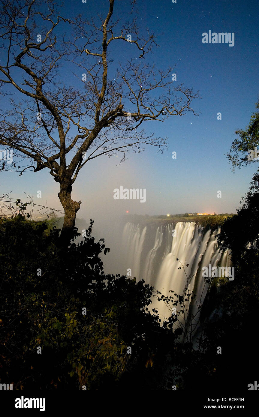 Victoria Falls at night, Zimbabwe/Zambia Stock Photo - Alamy