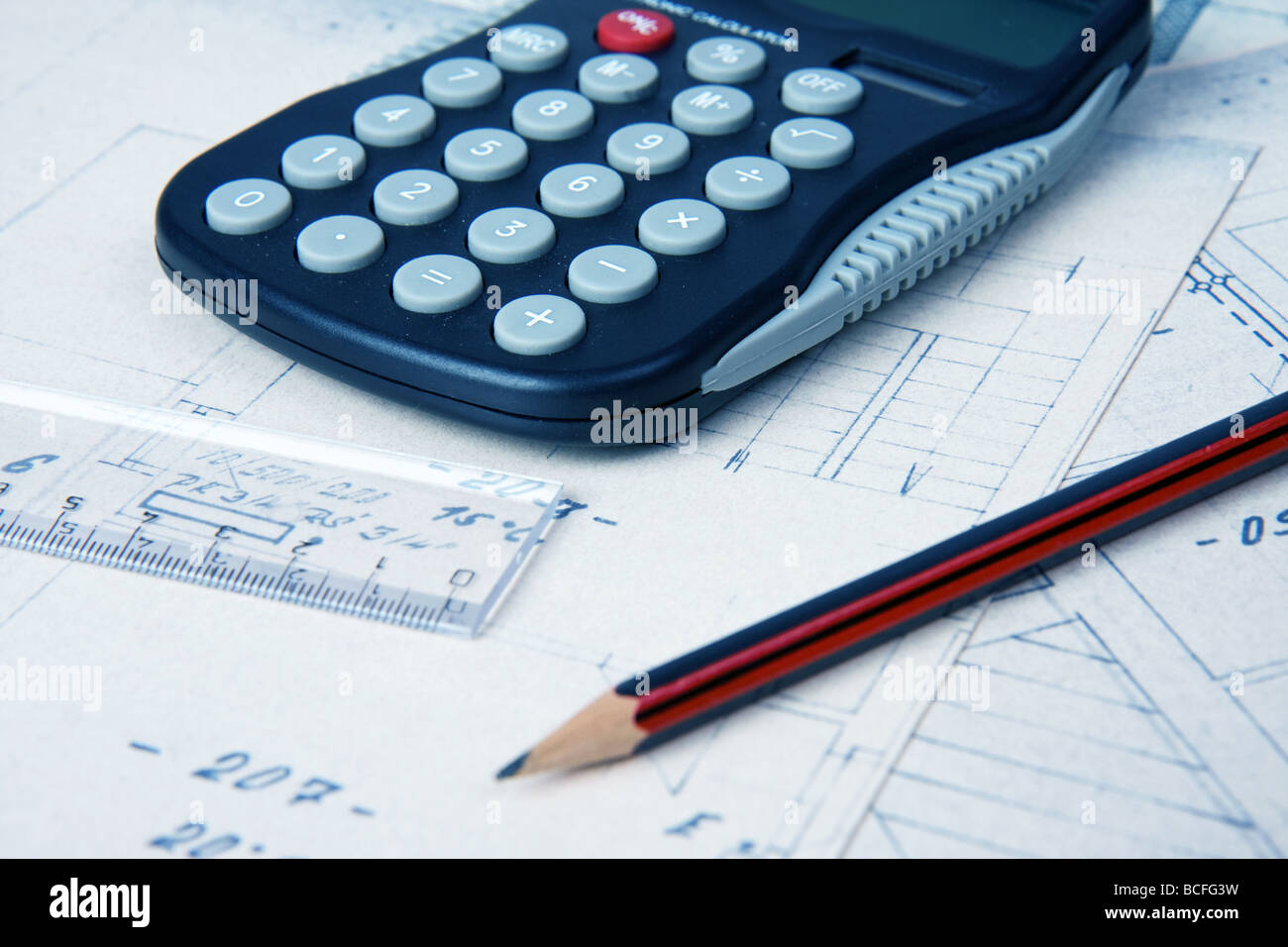 the architecture drawings and working tools Stock Photo - Alamy