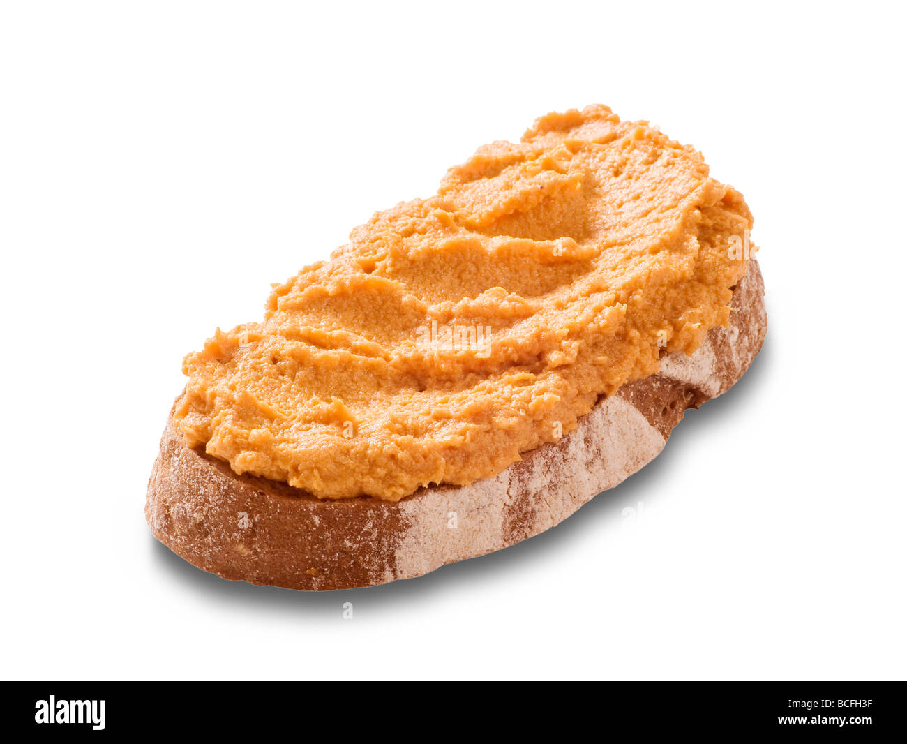 Slice of bread and spread Stock Photo - Alamy