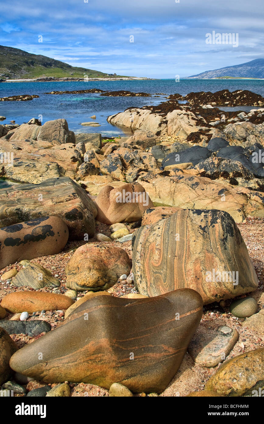 Rock formation at Hushinish, Isle of Harris, Outer Hebrides, western ...