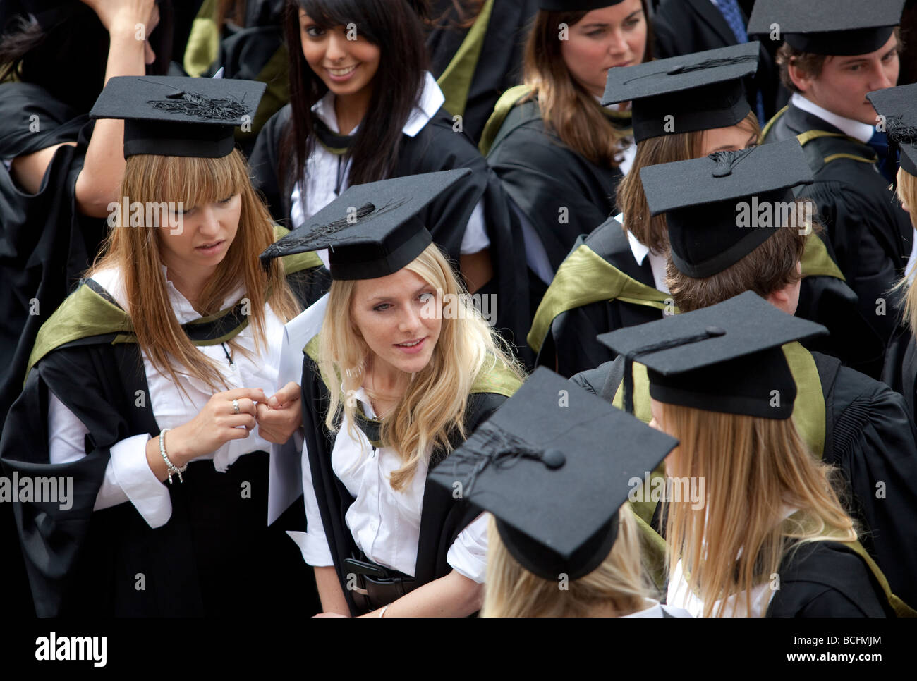 Students at graduation ceremonies at University of Birmingham, England ...
