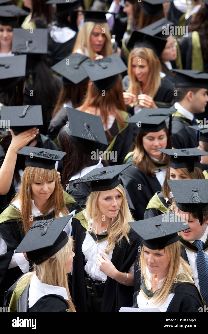 Students at graduation ceremonies at University of Birmingham, England ...
