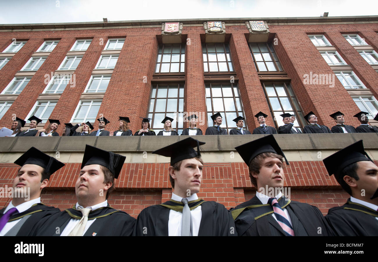 Students at graduation ceremonies at University of Birmingham, England ...