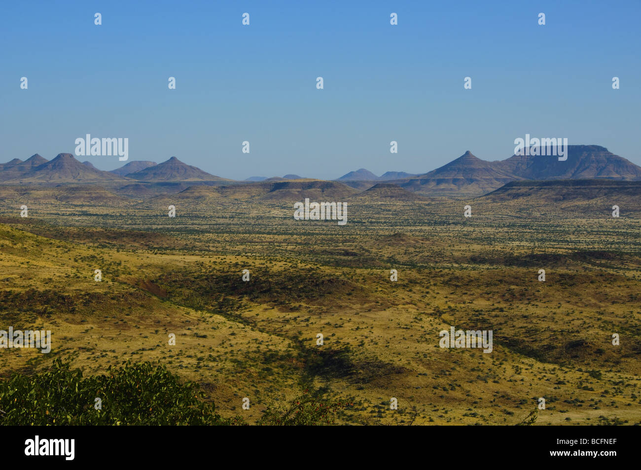 beautiful mesa and plateau scenery of Damaraland in Namibia Stock Photo ...