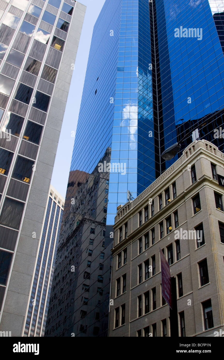 Reflections of Skyscrapers in New York City, Manhattant, USA Stock ...