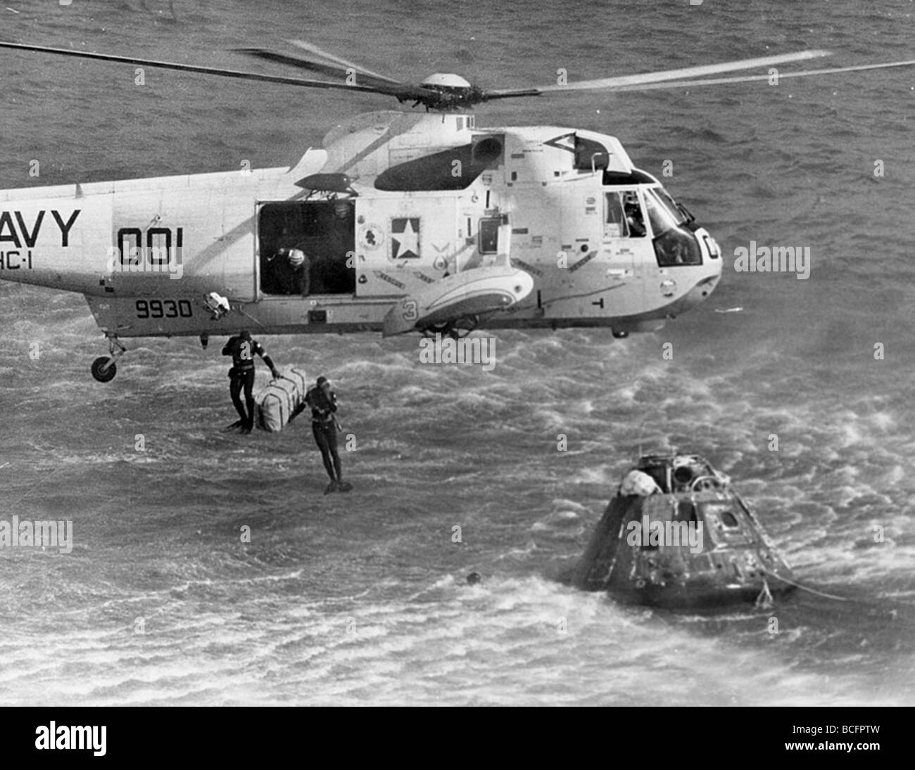 Navy divers leap into ocean to secure NASA Apollo 17 capsule and ...