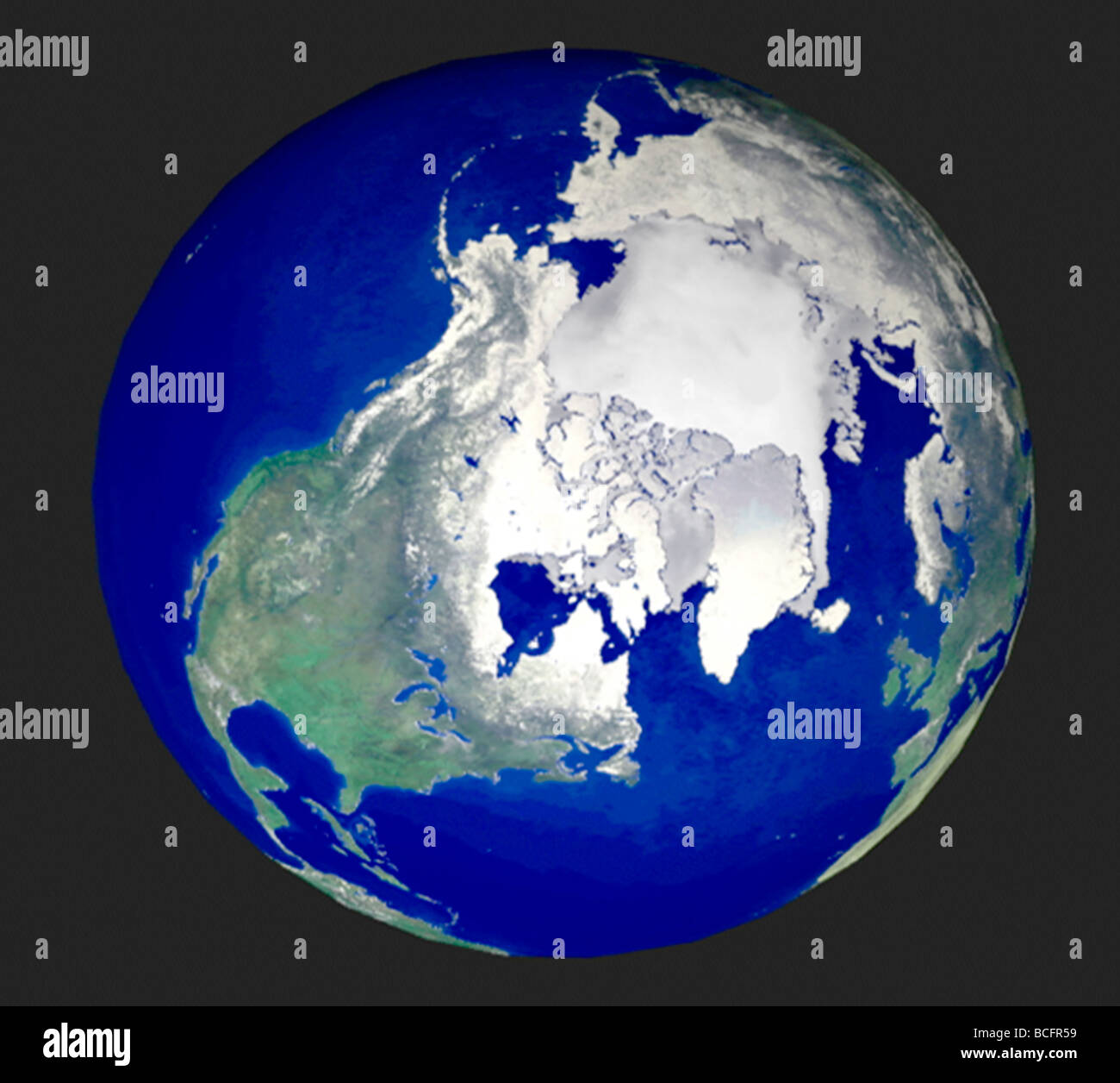 NASA satellite image of the North Polar area Stock Photo - Alamy