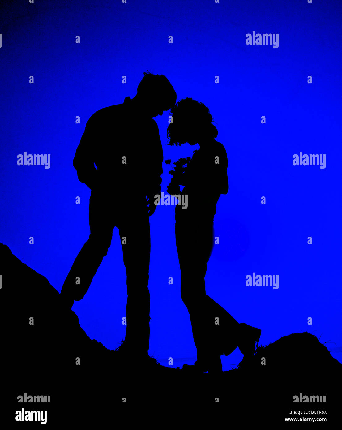 romantic young couple at night outdoors Stock Photo - Alamy