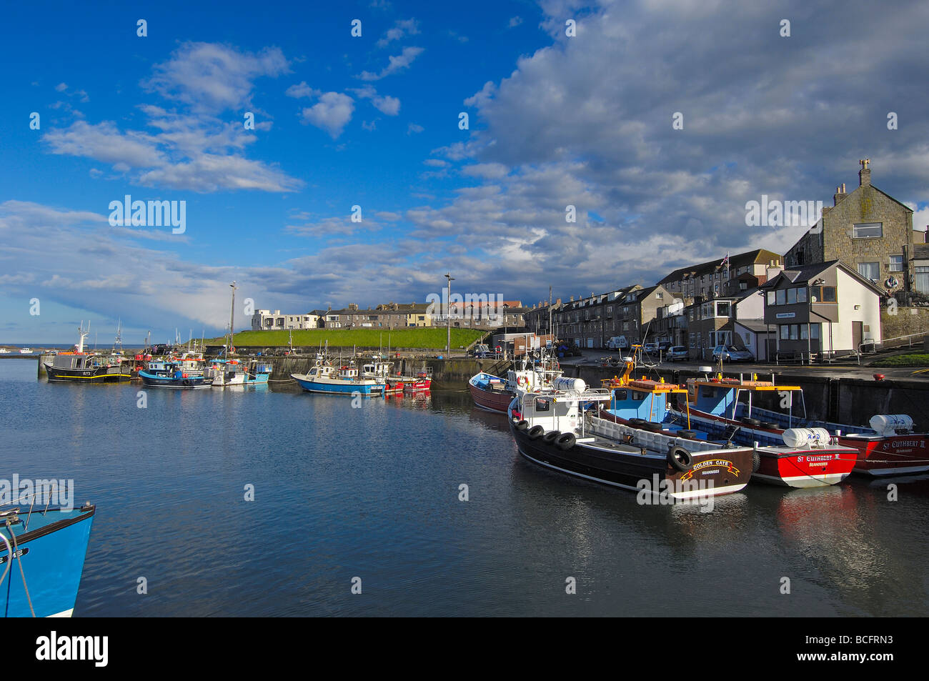 Fishing Boats in Harbour Seahouses Northumberland England Stock Photo ...