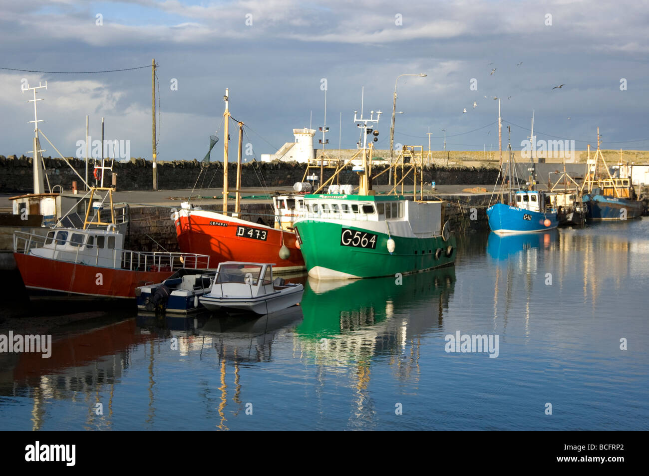Colourful fishing boats in docks in Balbriggan, Ireland Stock Photo - Alamy