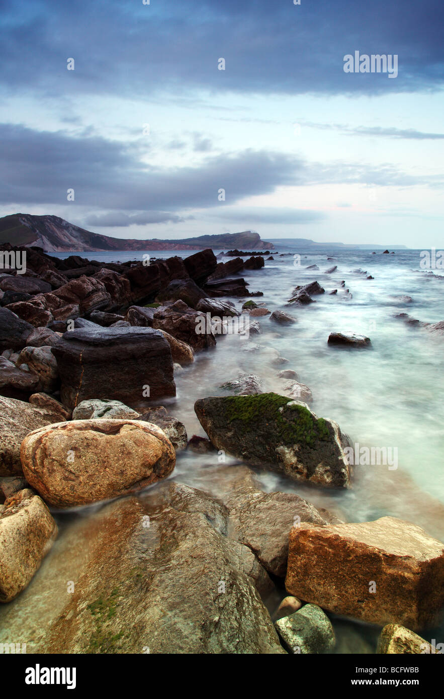 Twilight at Mupe Bay, Dorset Stock Photo - Alamy