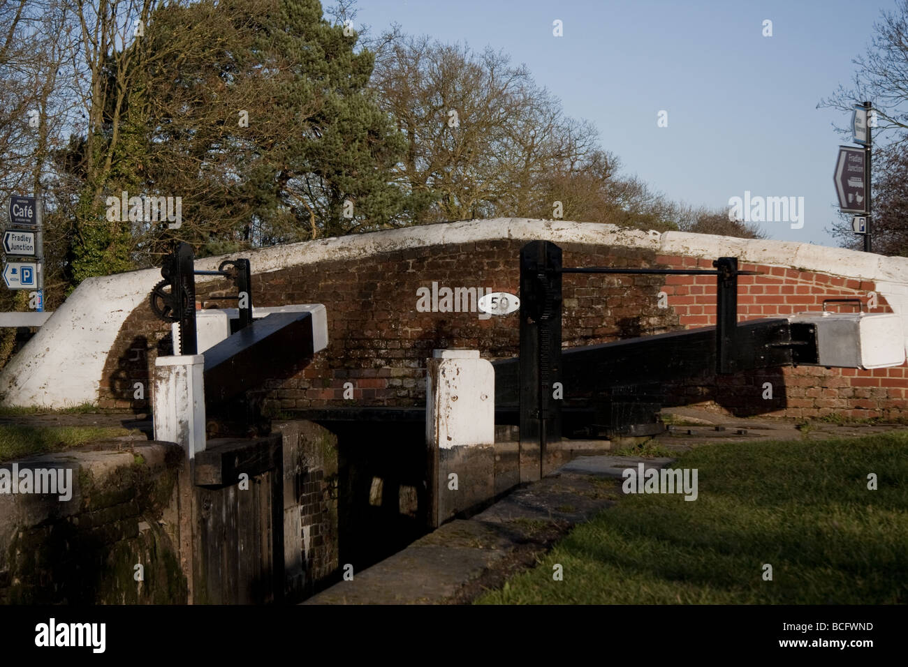 Canal bridge over the Trent and Mersey, Fradley Junction near Alrewas ...