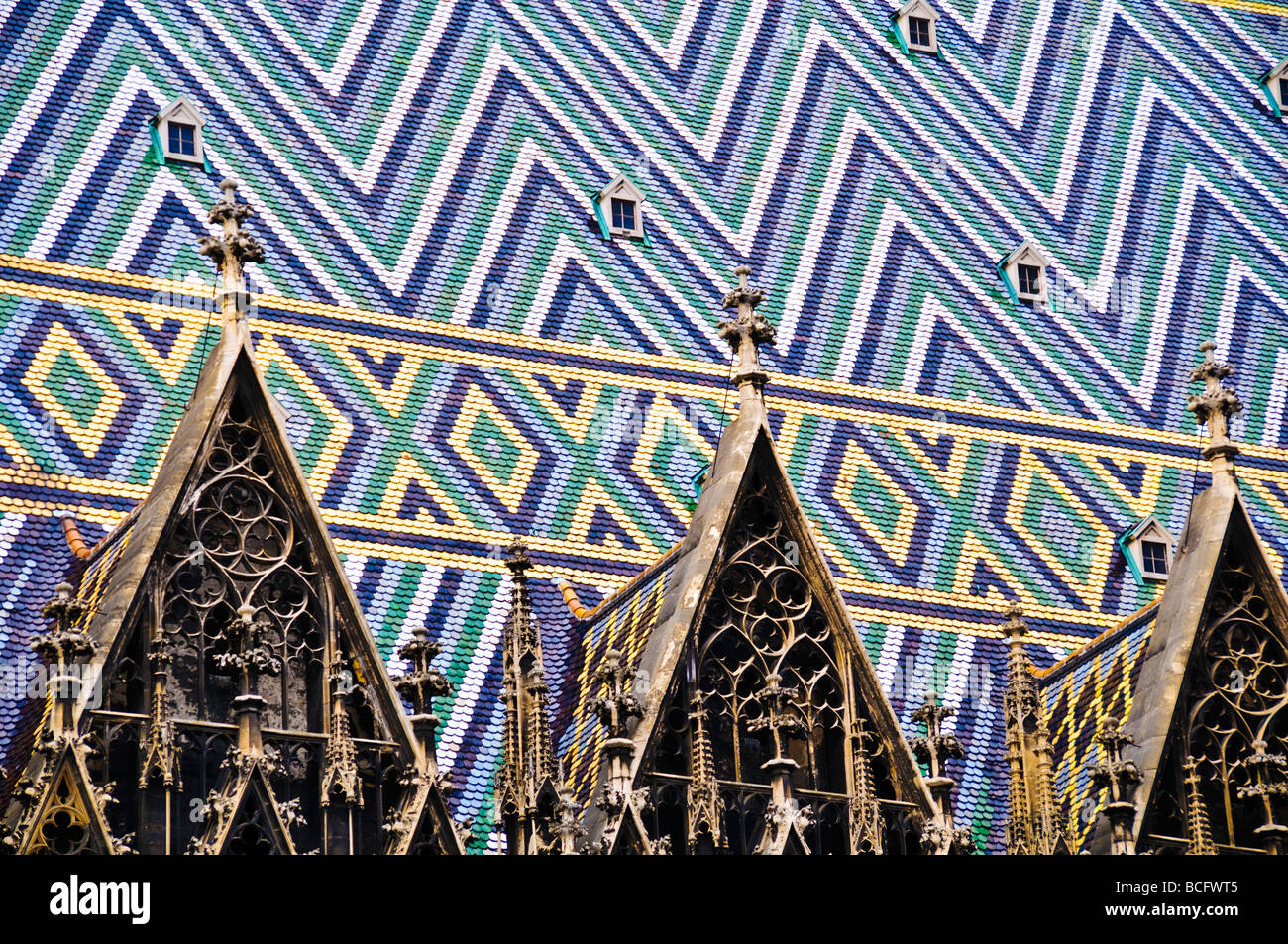 Colorfully tiled roof in vienna hi-res stock photography and images - Alamy