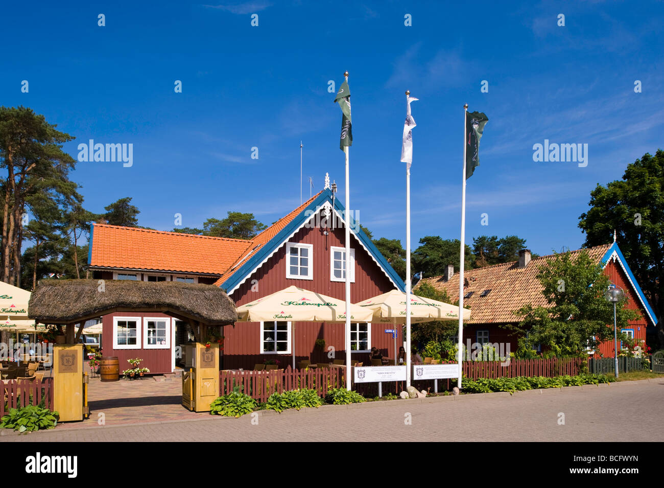 Street scene Nida village Neringa Lithuania Stock Photo - Alamy