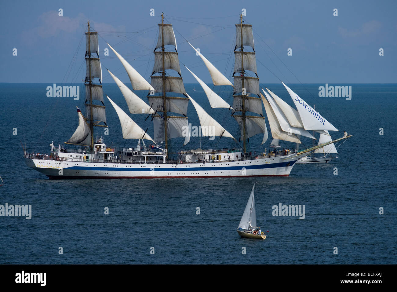 Mir, Class A ship during the beginning of Tall Ships Races 2009 parade ...